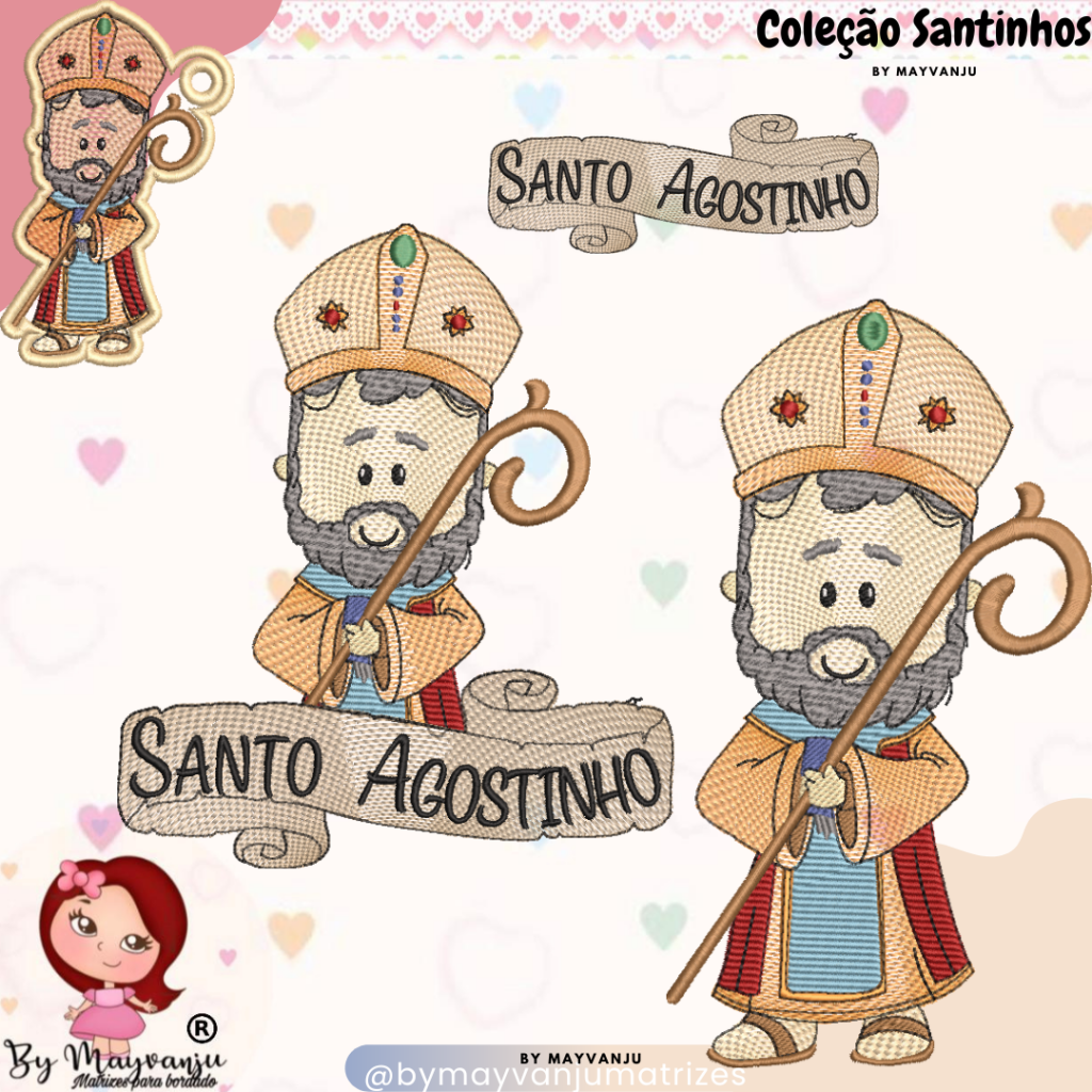 SANTINHOS- Sto Agostinho - By Mayvanju Matrizes de Bordado